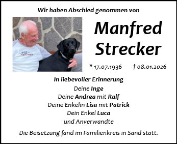Anzeige für Manfred Strecker