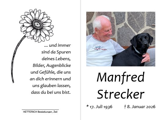 Anzeige für Manfred Strecker